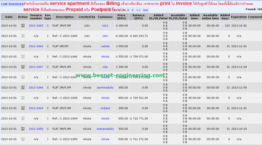 Radius Manager screenshots - BEENET ENGINEERING